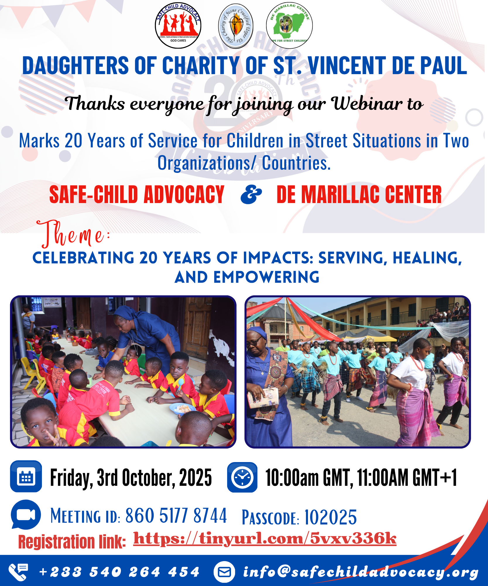 Appreciation for Celebrating 20 Years of Impact with Safe-Child Advocacy - Safe-Child Advocacy